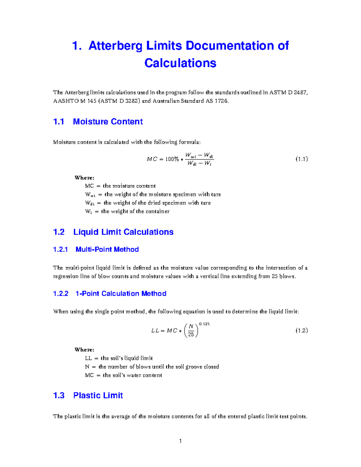 Atterberg limits calculations - 1. Atterberg Limits Documentation of ...