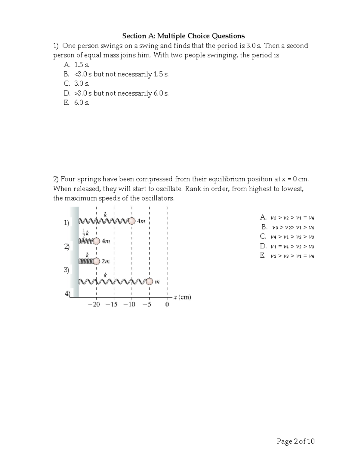 Exam 2007, questions and answers - Section A: Multiple Choice Questions ...