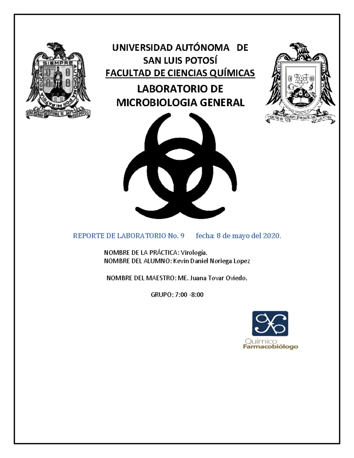 Reporte 9 virologia Microbiologia General - Warning: TT: undefined function: 32 Warning: TT ...