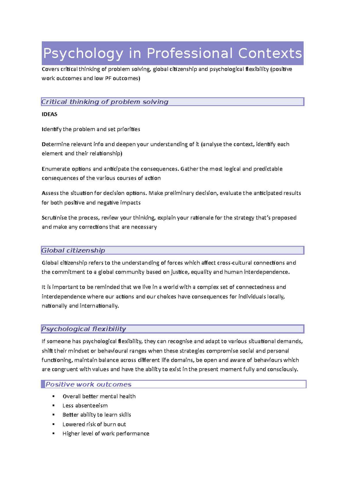 Psychology in Professional Contexts 2 - Psychology in Professional ...