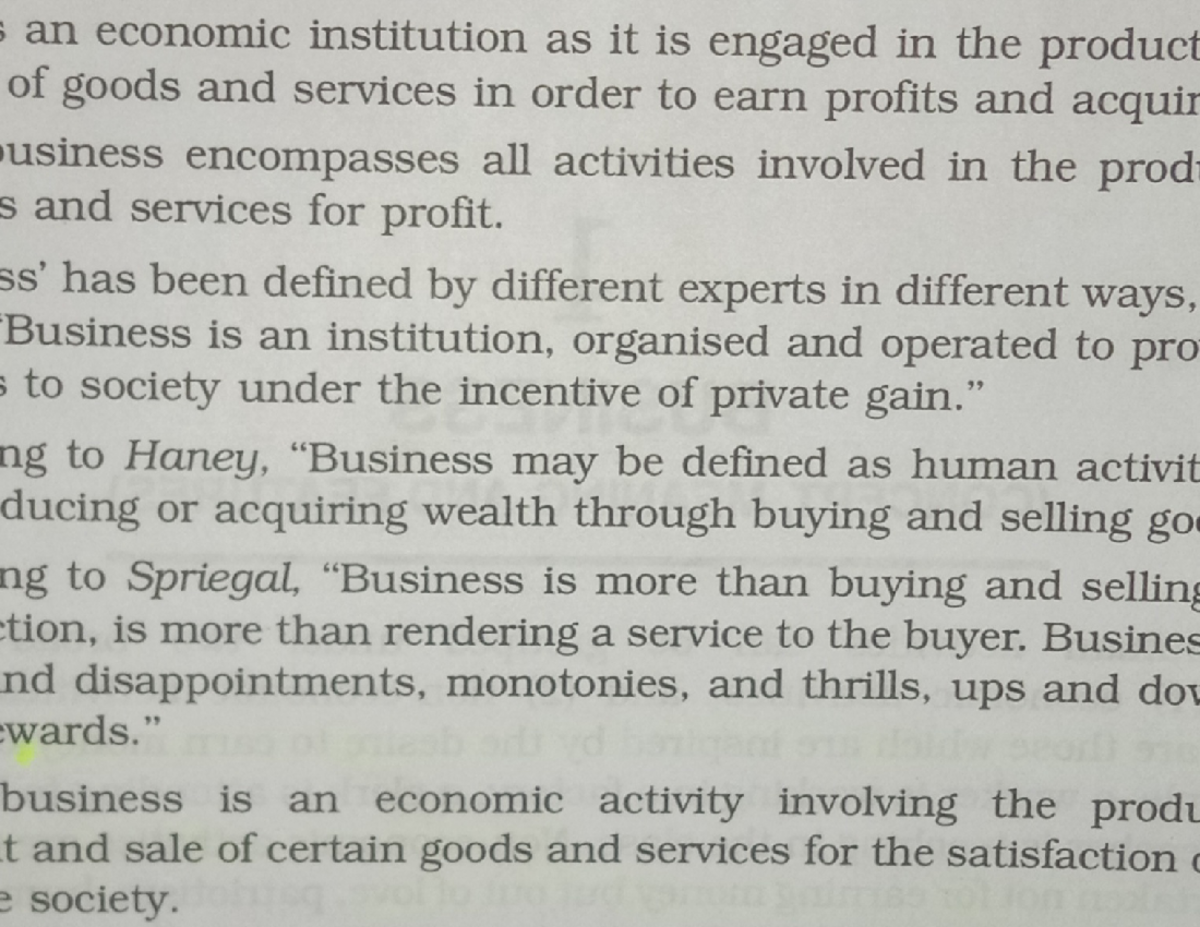 concept of business - Bachelor of Commerce - Studocu