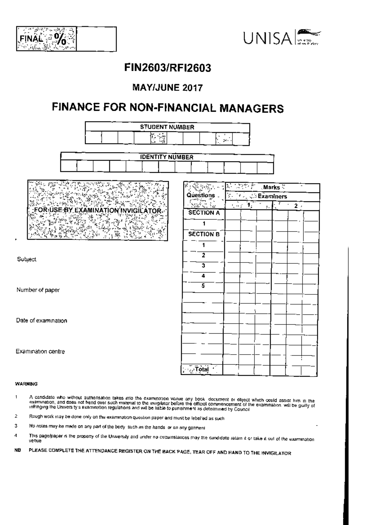 FAC - NOTES - FAC1503 - Unisa - Studocu