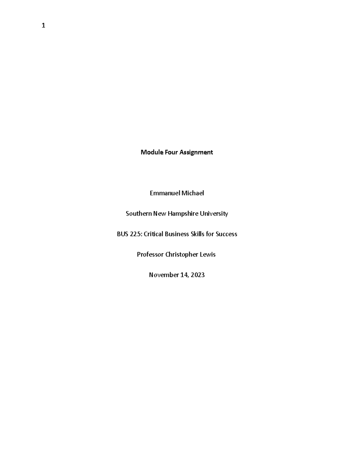 BUS225 Module Four Assignment - Module Four Assignment Emmanuel Michael ...