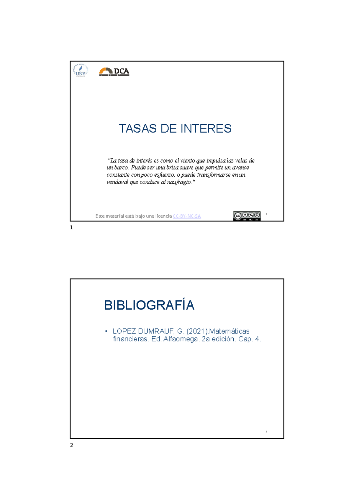 Clase 4 tasas de interes - TASAS DE INTERES Este material está bajo una ...