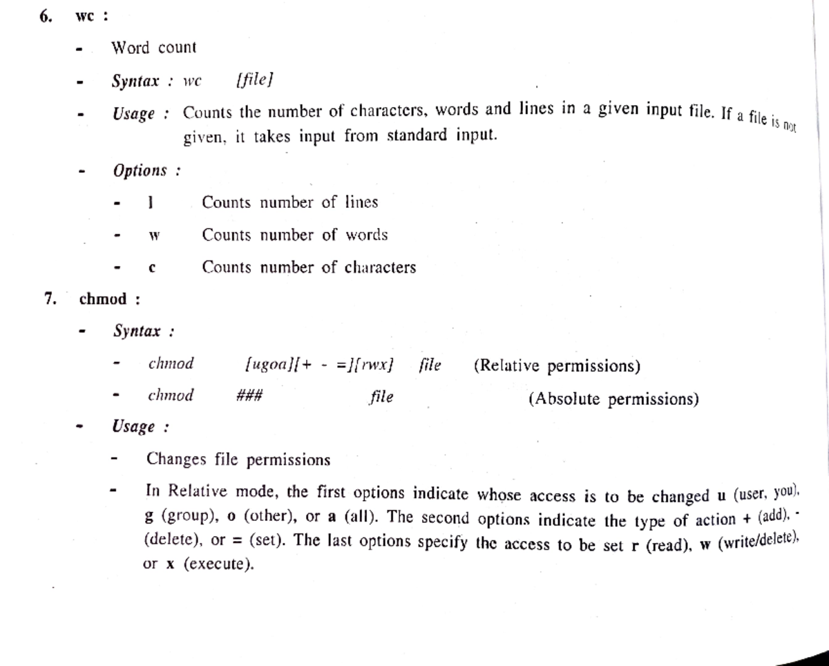 Bos 5 - WC Word count Syntax : wc file) input file. If a file is not Counts the number of - Studocu