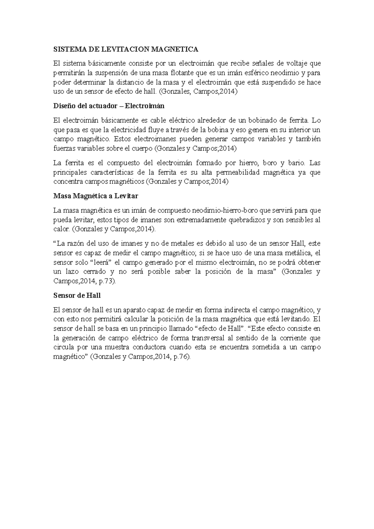 Sistema DE Levitacion Magnetica - SISTEMA DE LEVITACION MAGNETICA El ... Sistema DE Levitacion Magnetica - SISTEMA DE LEVITACION MAGNETICA El ...