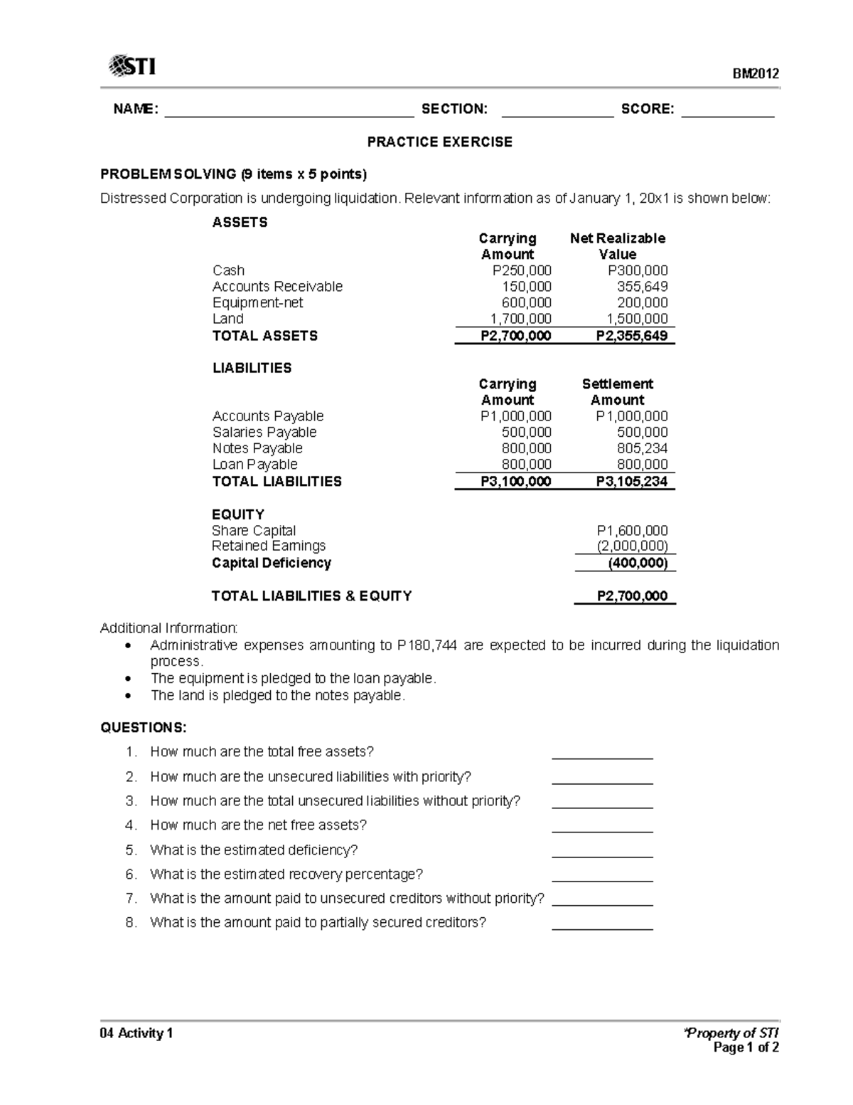 04 Activity 1 - Business Taxation - Studocu