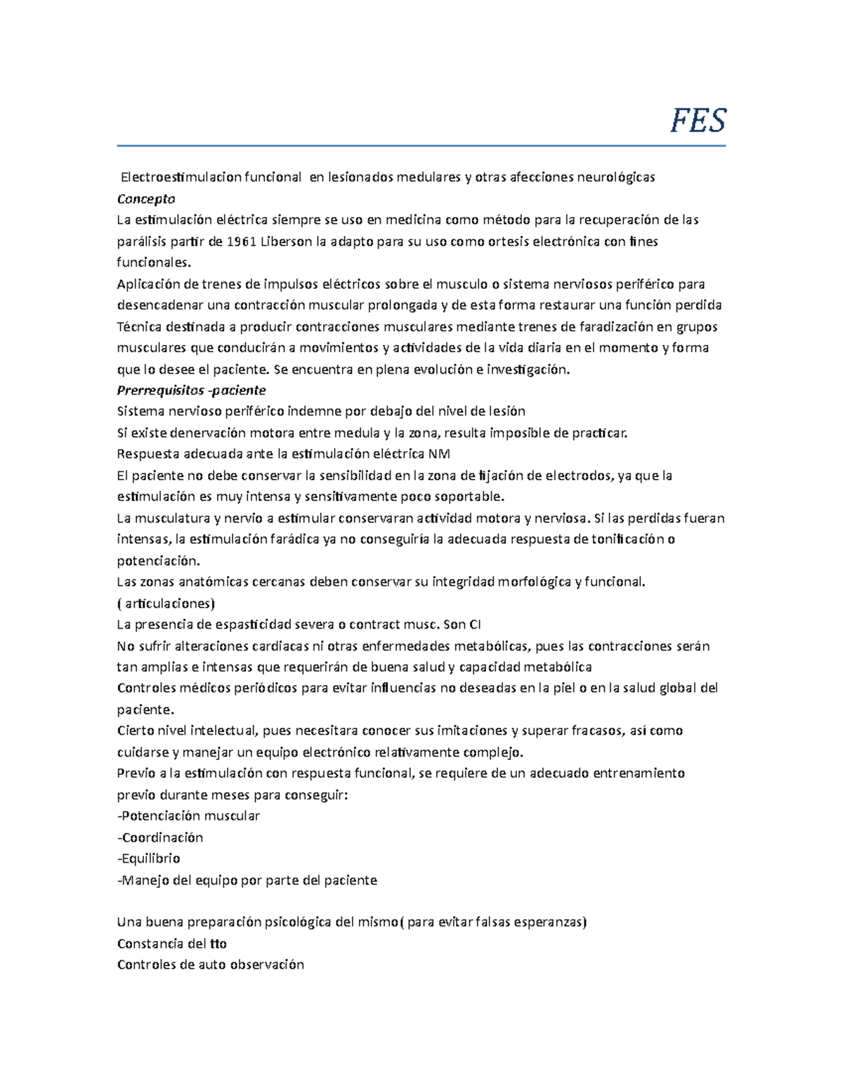 FES: electro estimulacion en lesionados medulares - FES ...