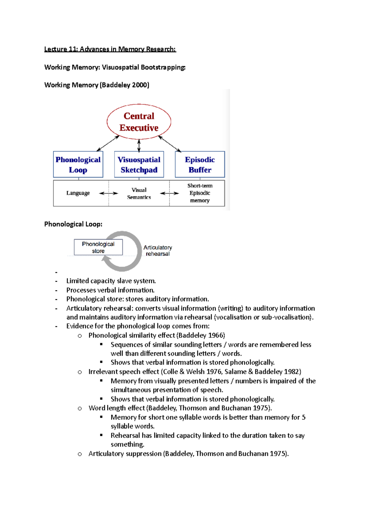 Lecture 11- Advances in Memory Reseach - Lecture 11: Advances in Memory ...
