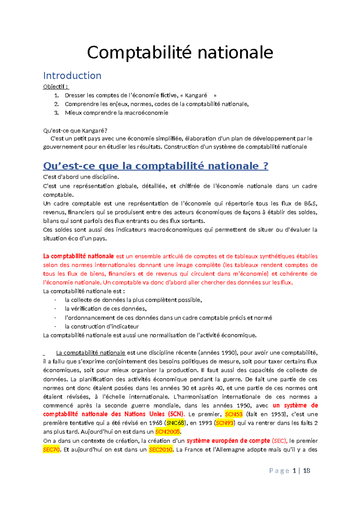Comptabilité nationale - Comptabilité nationale Introduction Objectif ...