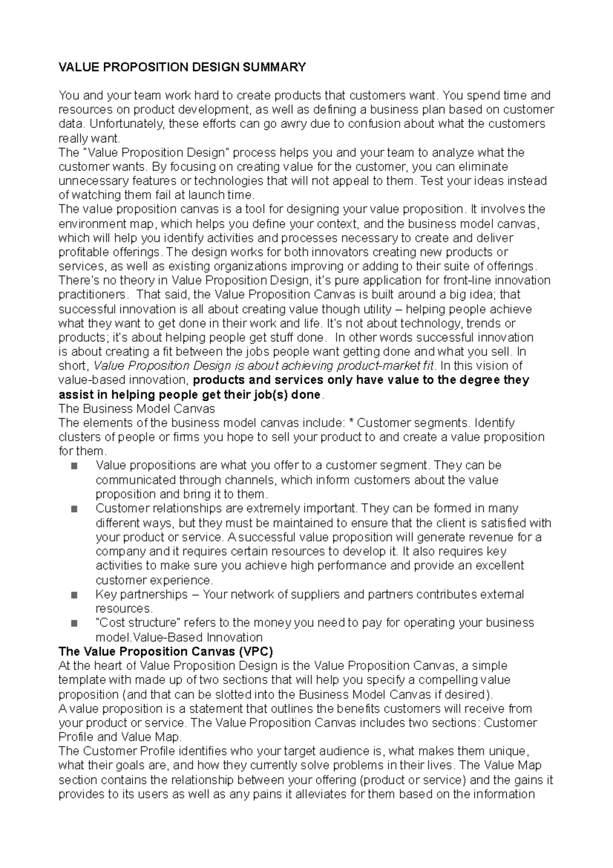 Buzzavoo - Value Proposition Design book summary - VALUE PROPOSITION ...