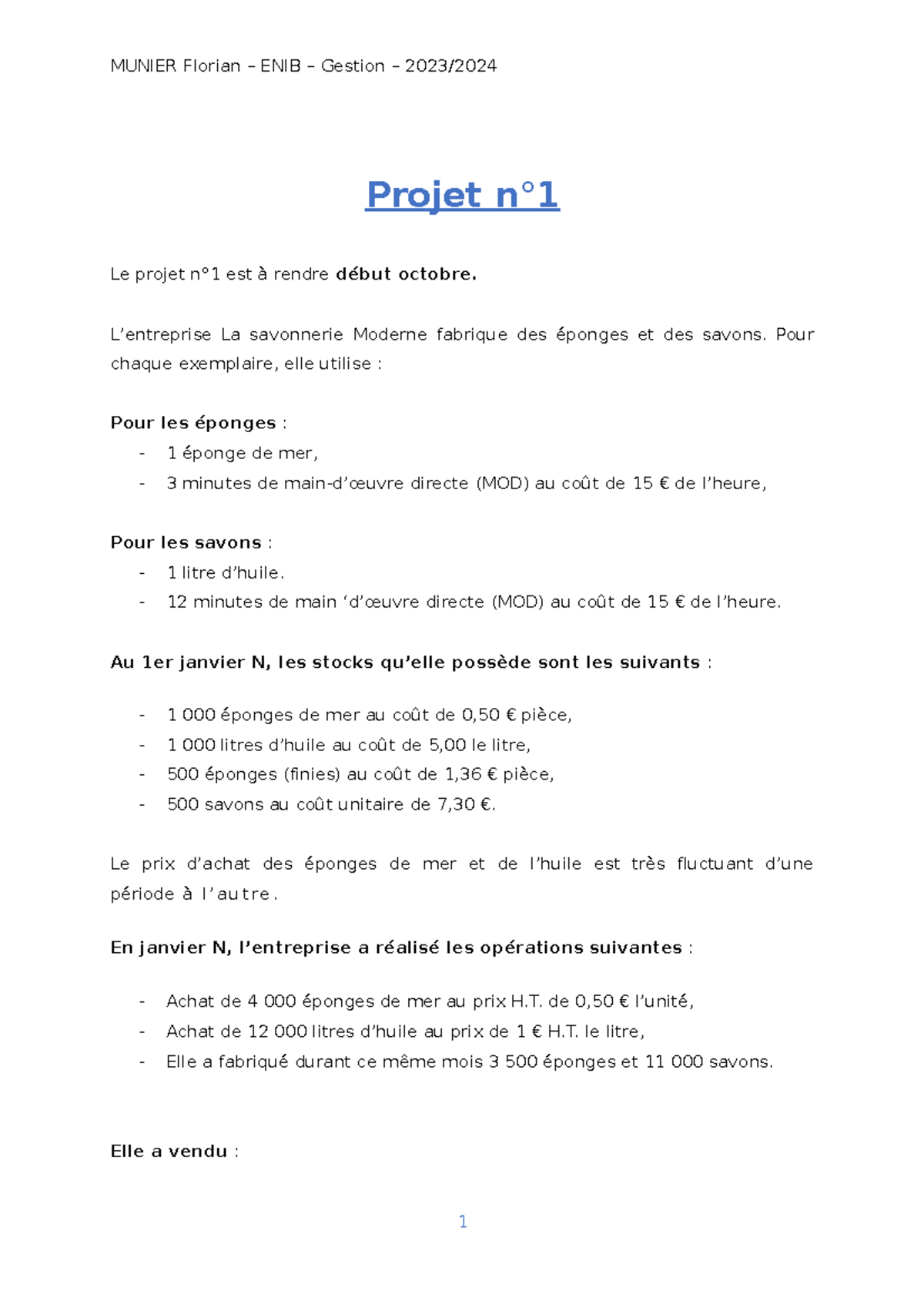 Projet n°1 - Bravo - MUNIER Florian – ENIB – Gestion – 2023/ Projet n ...