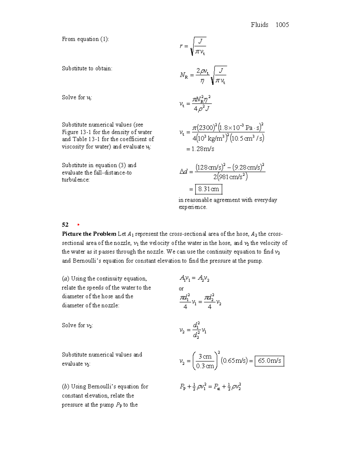 Physics Material - Fluids 1005 From equation (1): v t ####### J r π ####### = Substitute to ...