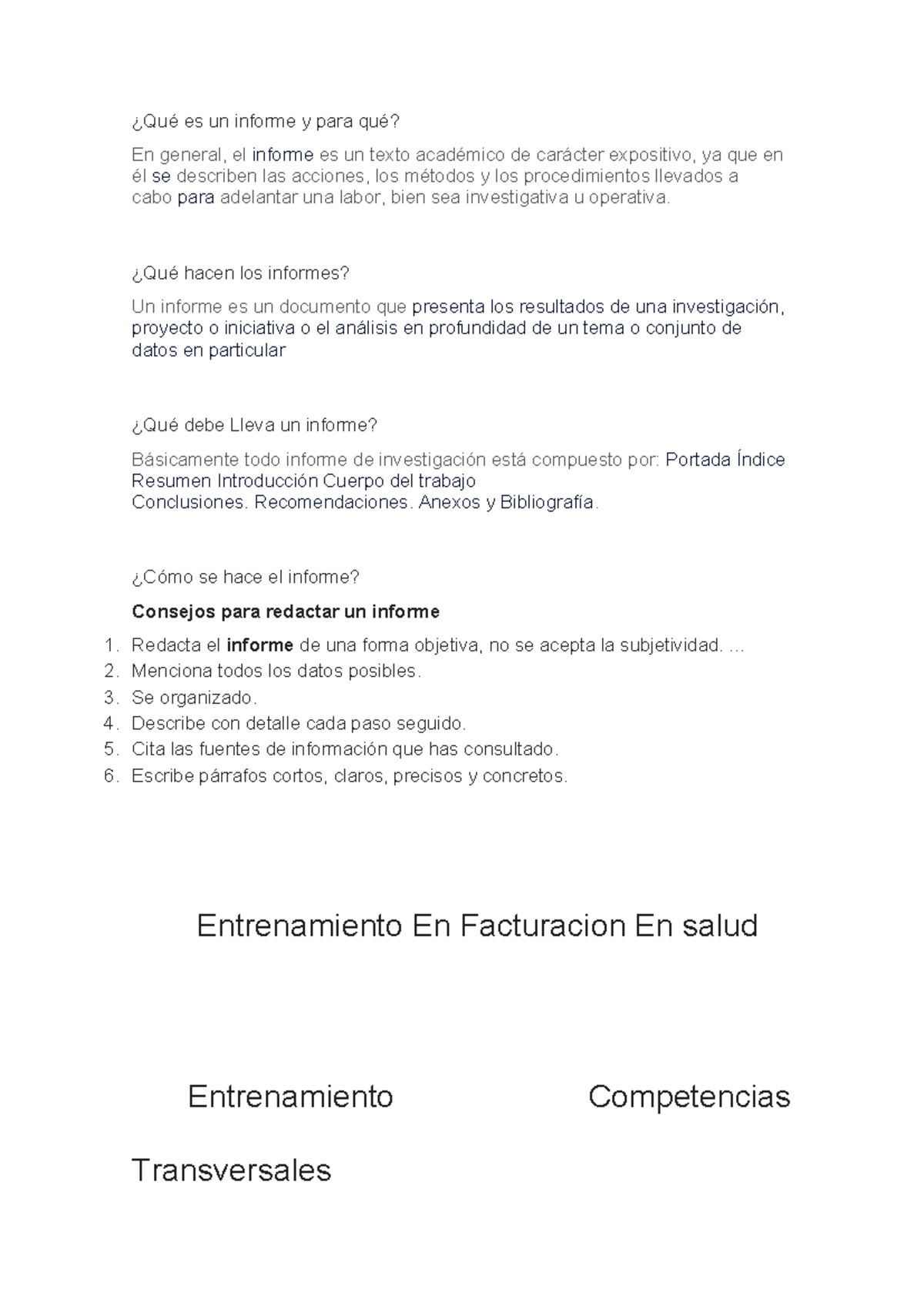 Qué es un informe y para qué - ¿Qué hacen los informes? Un informe es ...