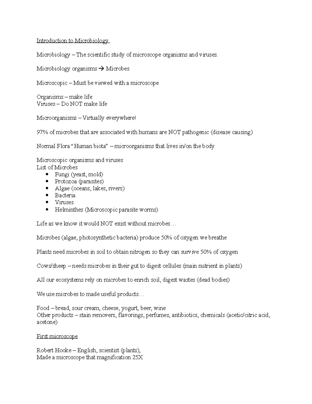 Introduction to Microbiology - Introduction to Microbiology ...