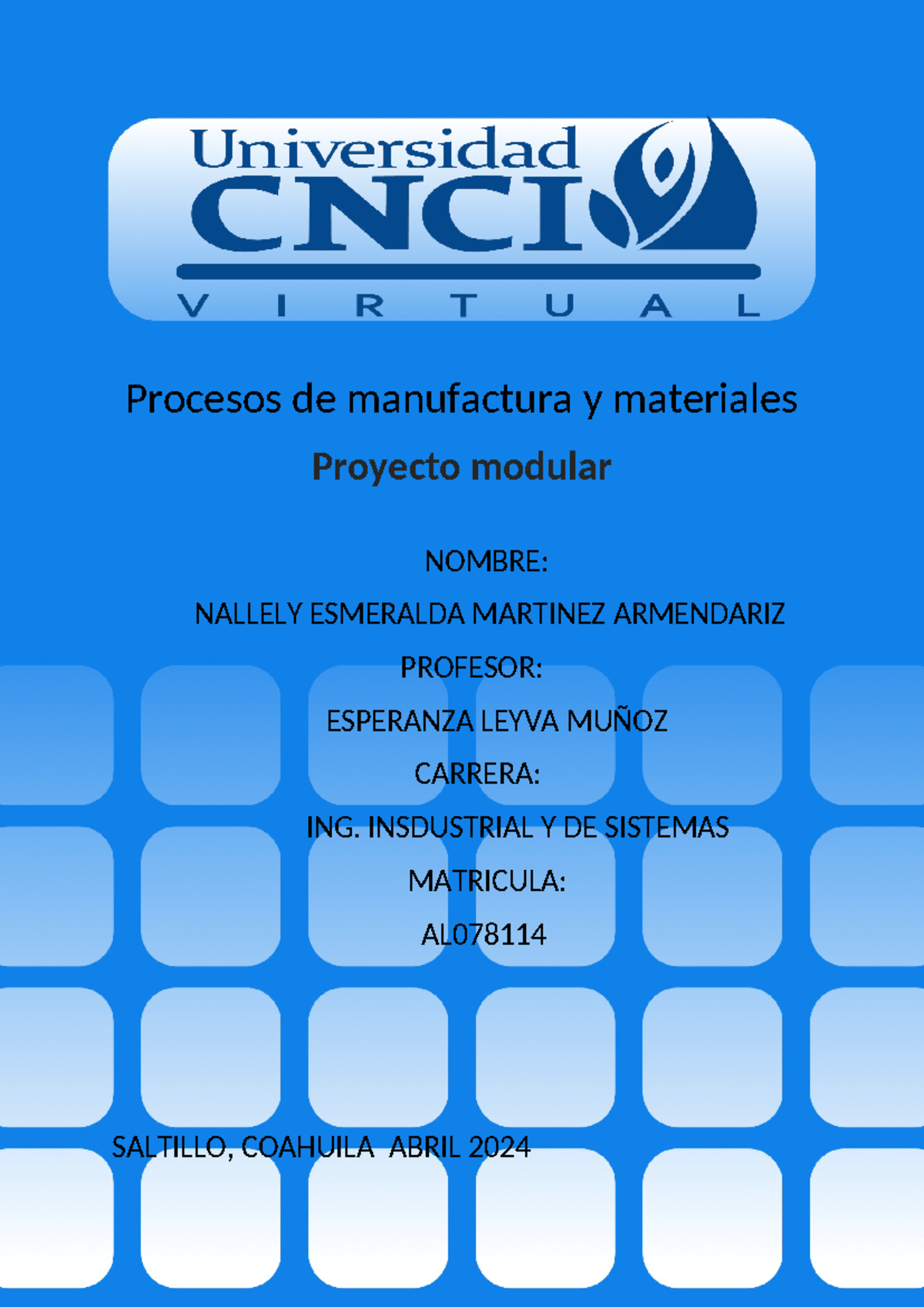 Procesos de manufactura y materiales PM - Procesos de manufactura y materiales Proyecto modular ...