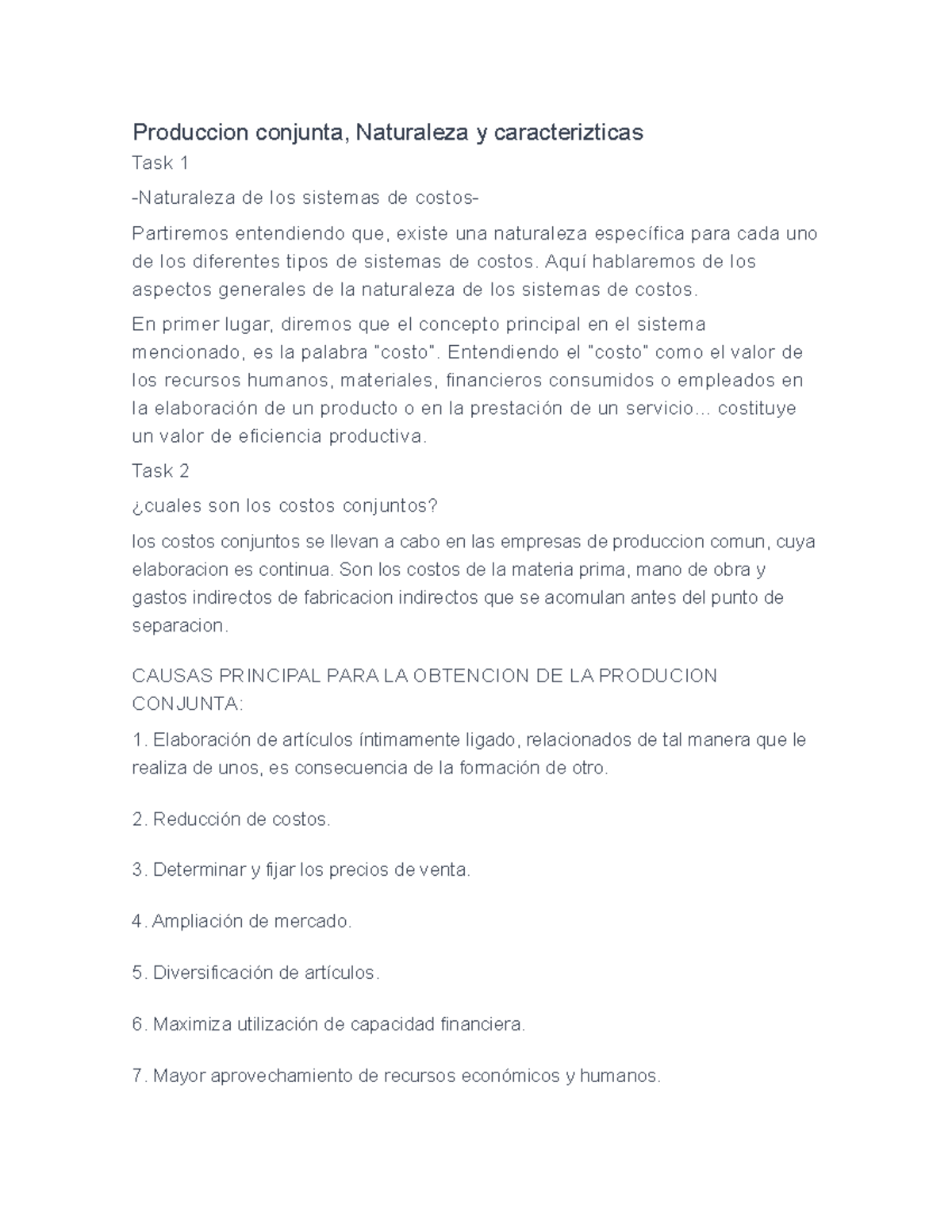 Produccion conjunta - apuntes - Produccion conjunta, Naturaleza y ...