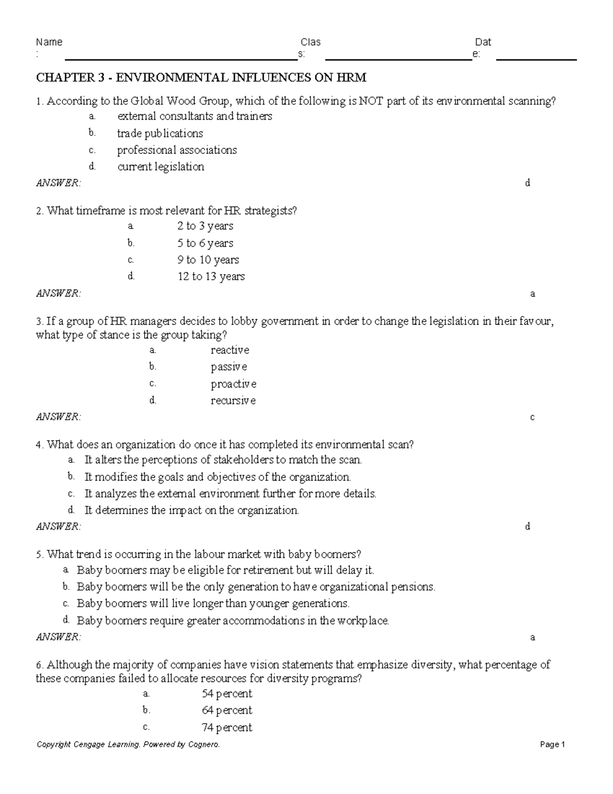 Chapter 3 Environmental Influences ON HRM - : s: e: CHAPTER 3 - ENVIRONMENTAL INFLUENCES ON HRM ...