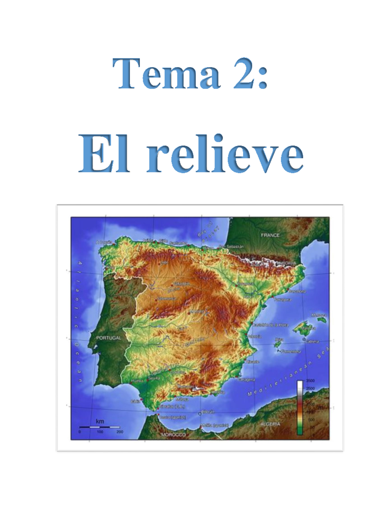 TEMA 2 El relieve PDF - Tema 2: El relieve EL RELIEVE: CARACTERÍSTICAS GENERALES. LAMESETA Y SUS ...