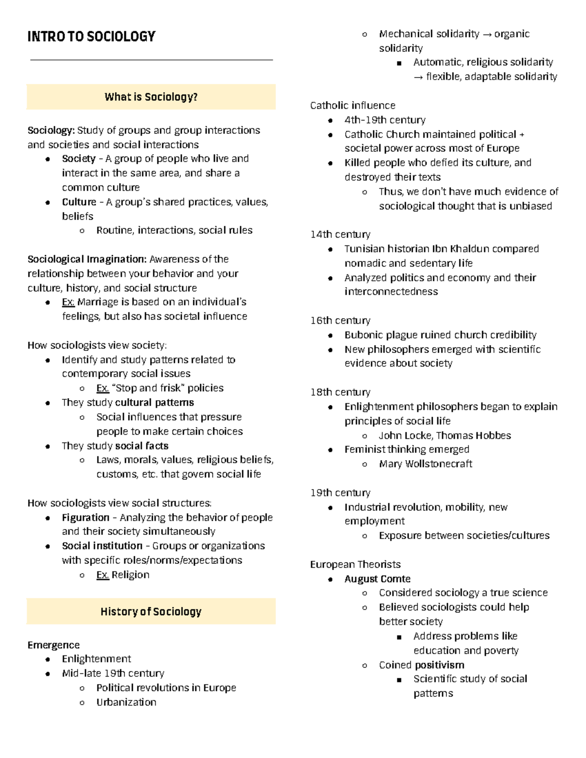 SOC - Chapter 1-3 Notes - INTRO TO SOCIOLOGY What is Sociology ...