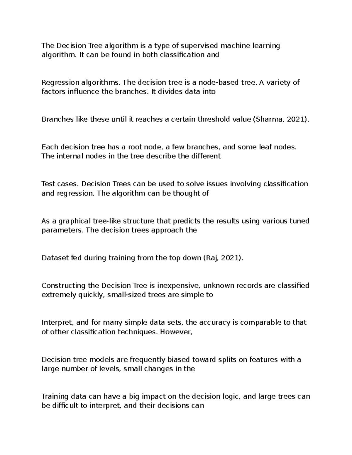 Unit 5 - Unit 5 - The Decision Tree algorithm is a type of supervised ...