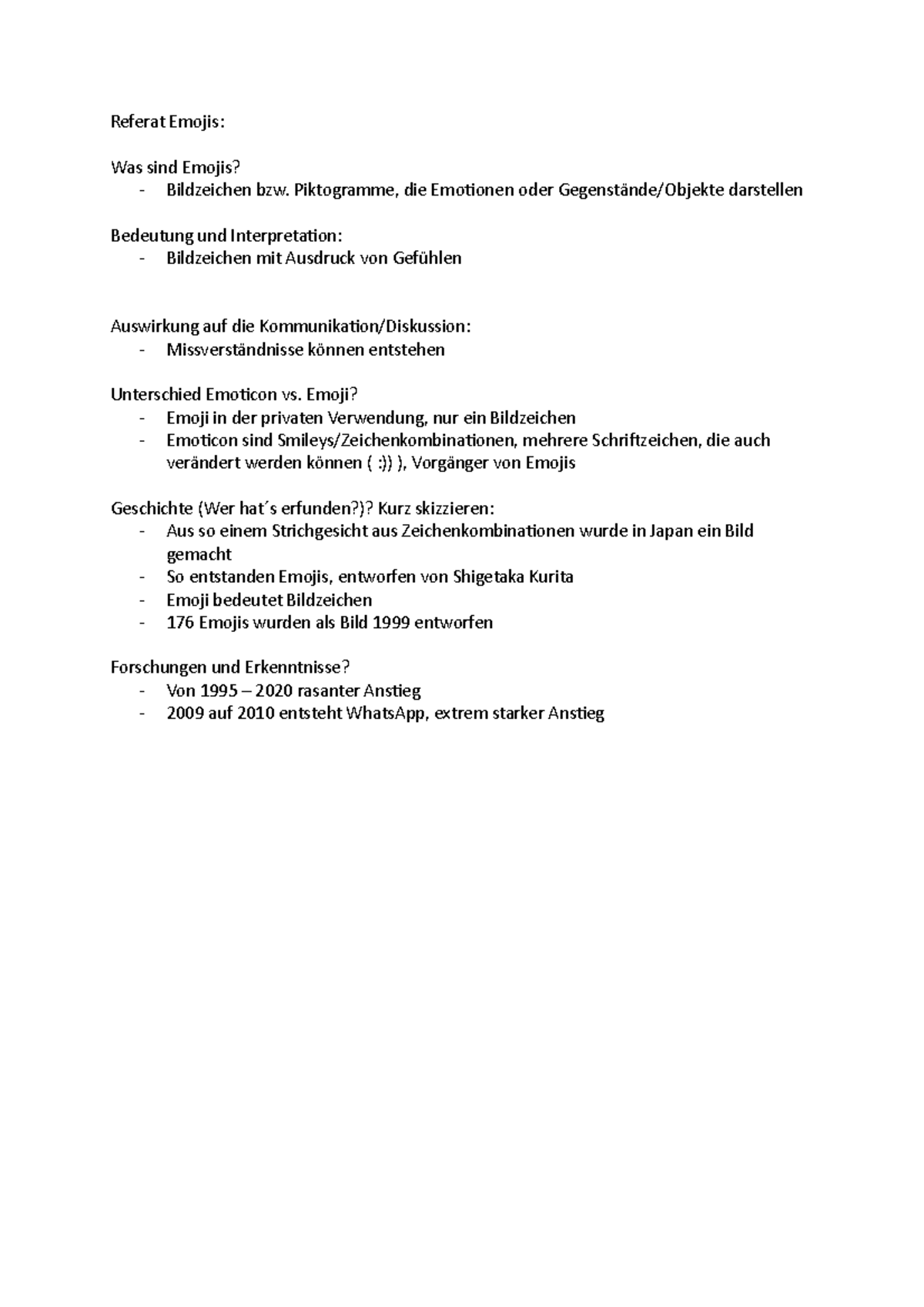 Referat Emojis - Referat Emojis: Was sind Emojis? - Bildzeichen bzw ...