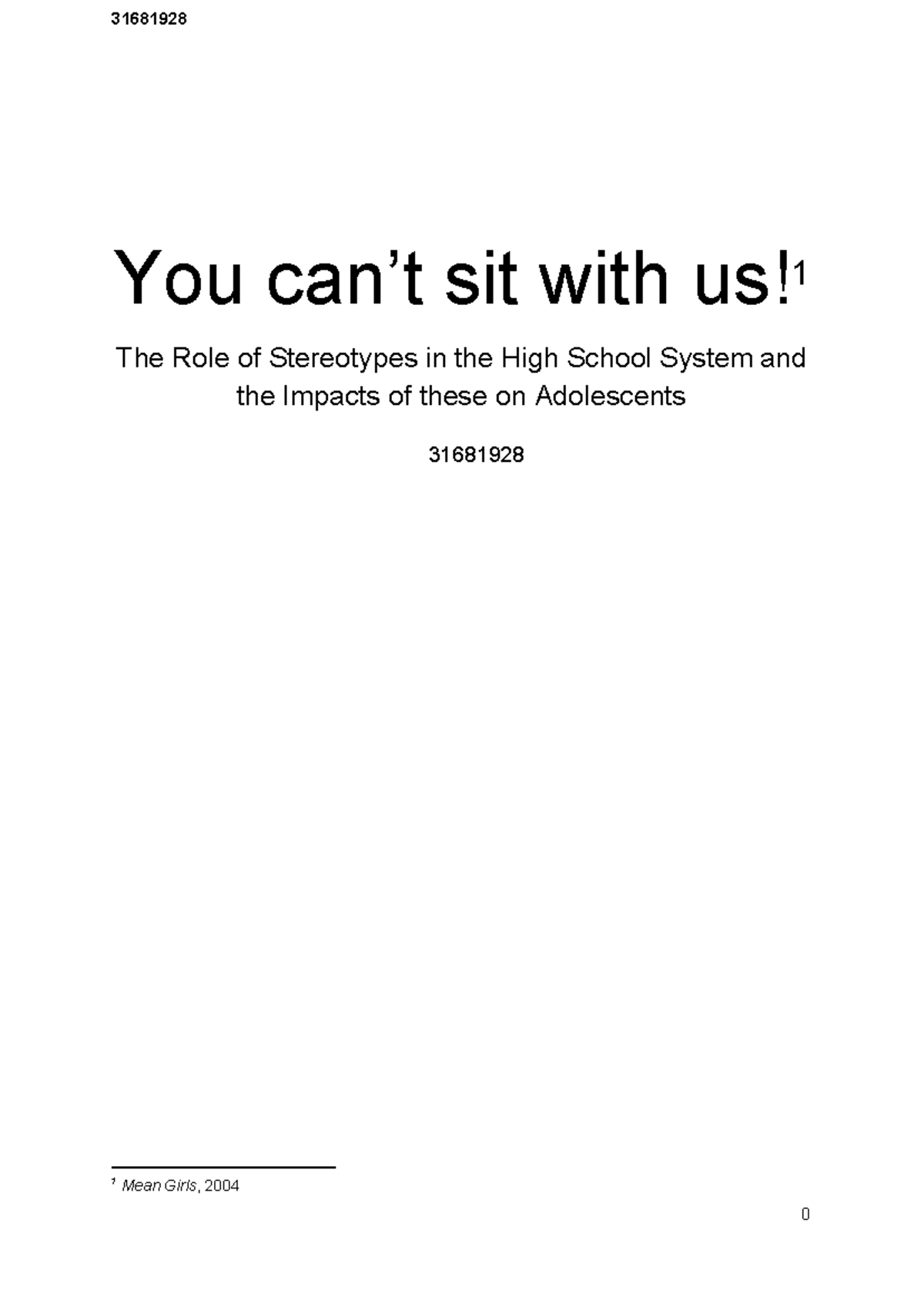 31681928 - example of a pip - You can’t sit with us! 1 The Role of ...