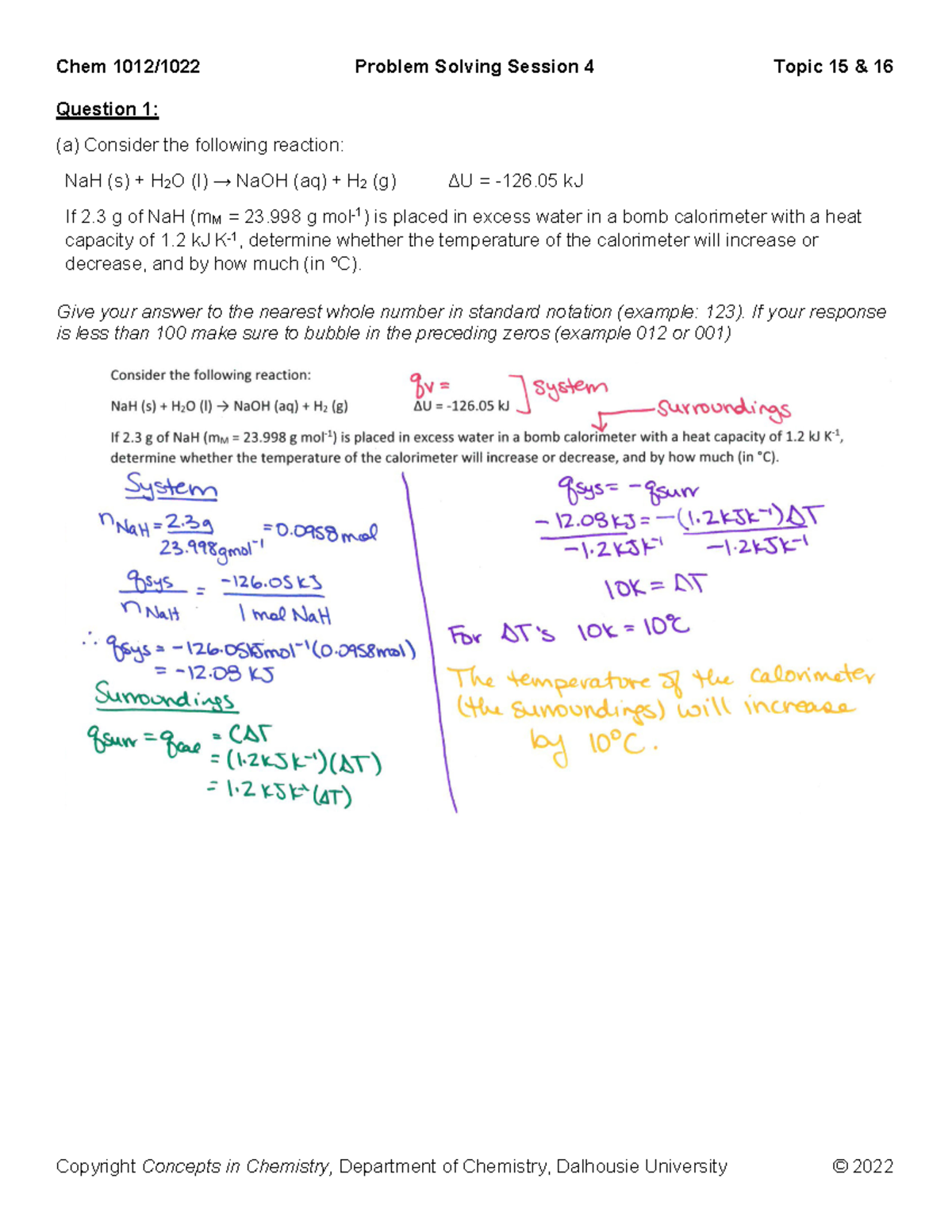 June 7 question handout - Answers - Question 1: (a) Consider the ...