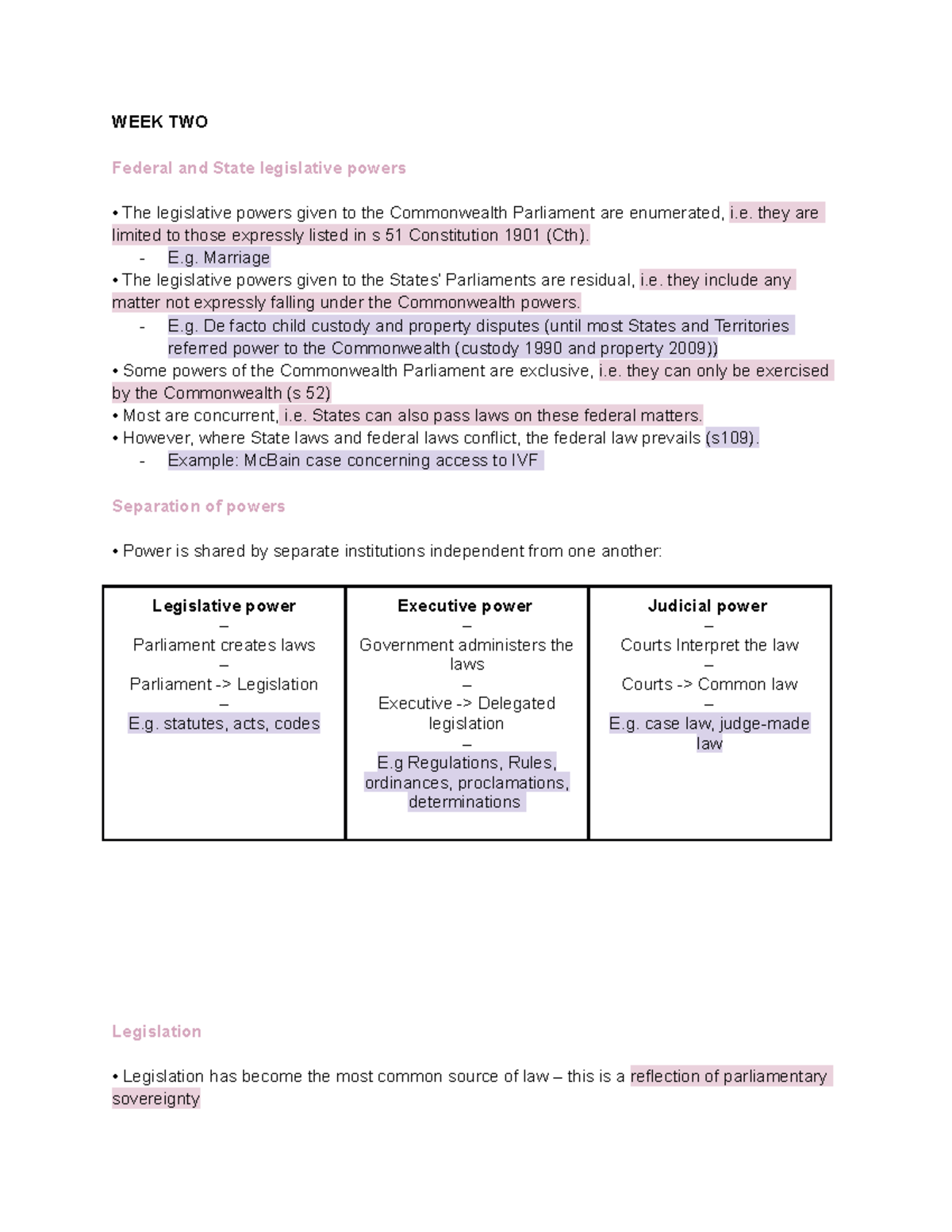 Legal Institutions And Methods (LAW1LIM) - Lecture Notes - WEEK TWO ...