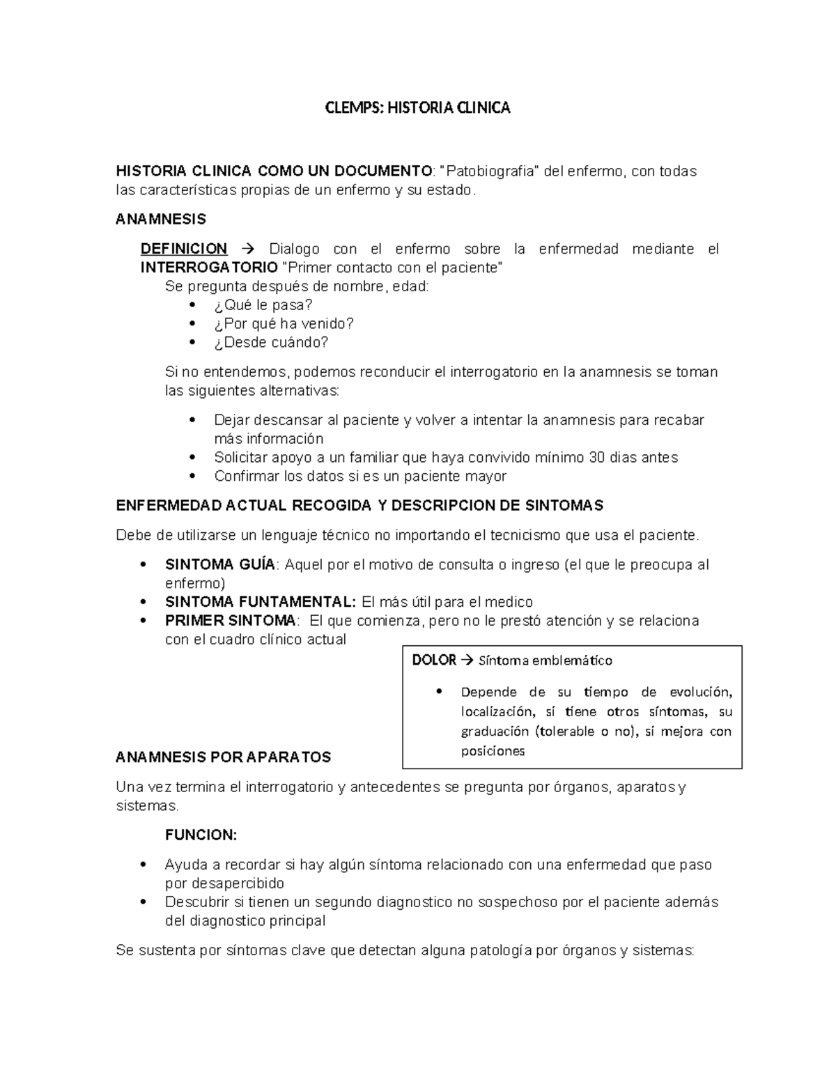 Clemps historia clinica - CLEMPS: HISTORIA CLINICA HISTORIA CLINICA ...