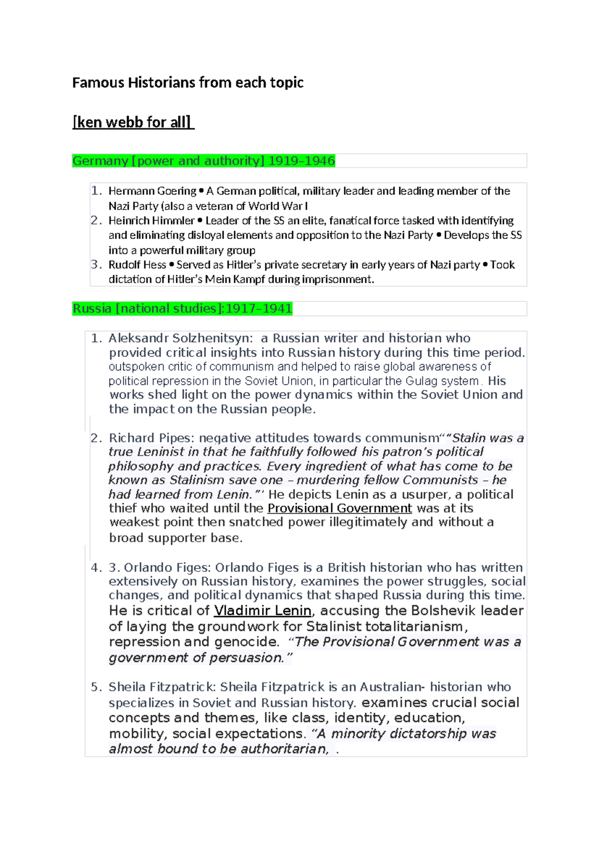 *historians - qoutes and statistics for cores and options - Famous ...