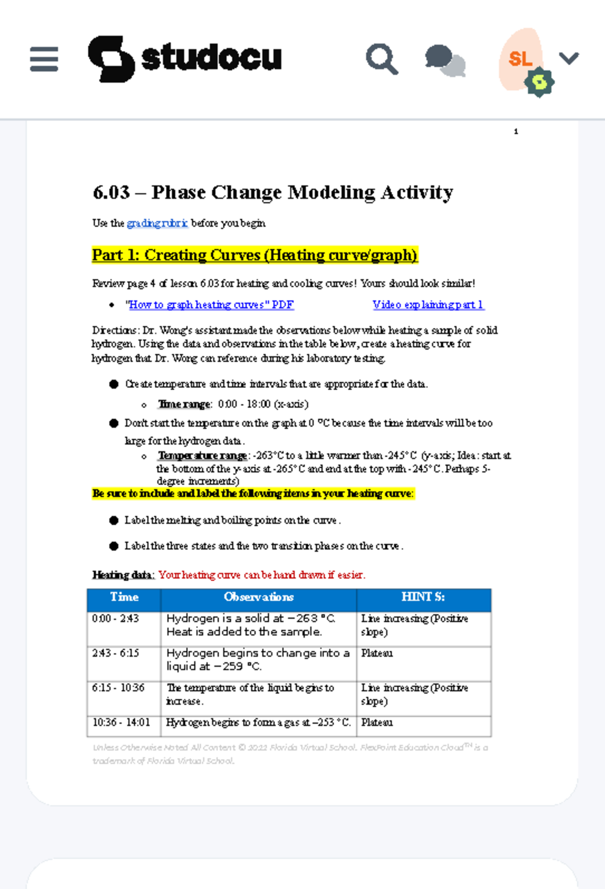 6.03 Phase Changes Activity - 1 6 – Phase Change Modeling Activity Use ...