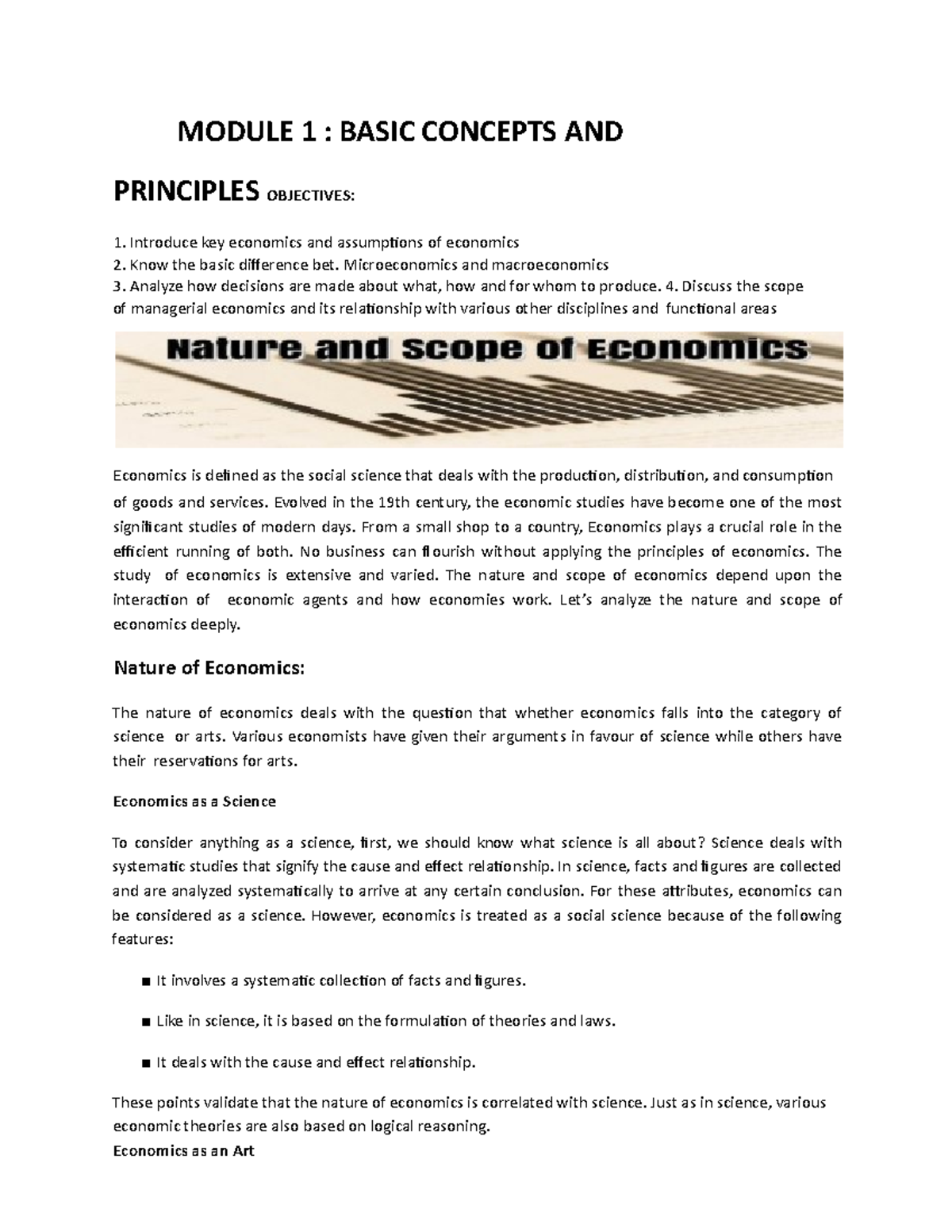MAN - Contains Lecture Notes - MODULE 1 : BASIC CONCEPTS AND PRINCIPLES ...