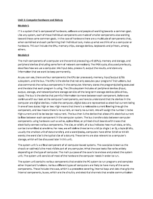 Unit 2 Introduction to Information Technology Module 2 Notes - - Studocu