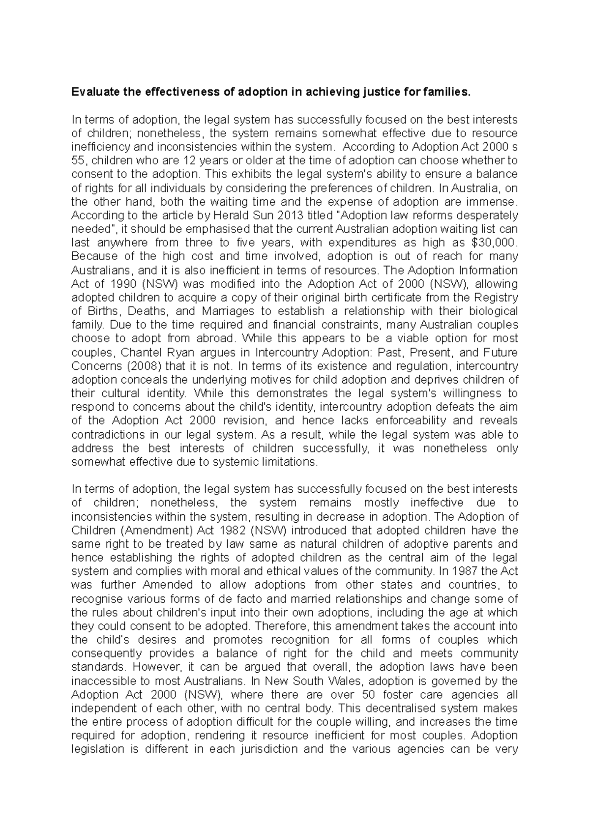 Compliation of All legal paragraphs- Family - Evaluate the ...