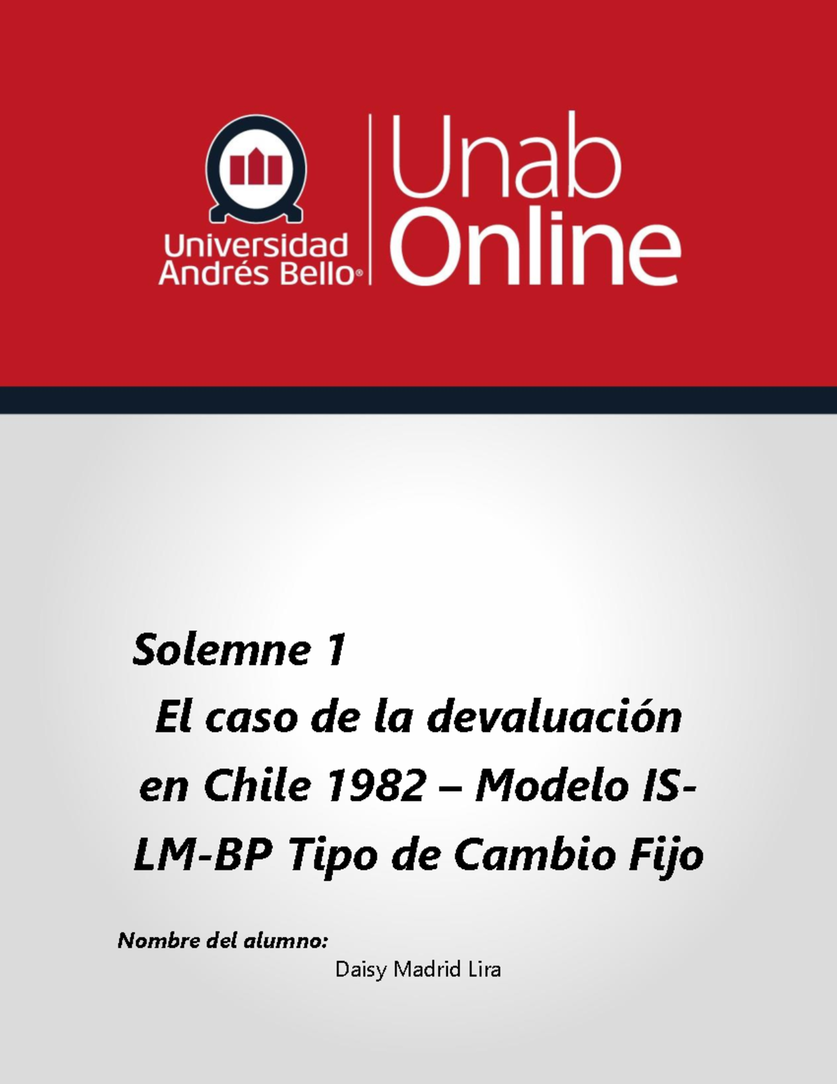 Solemne 1 Daisy Madrid - nada - Solemne 1 El caso de la devaluación en ...