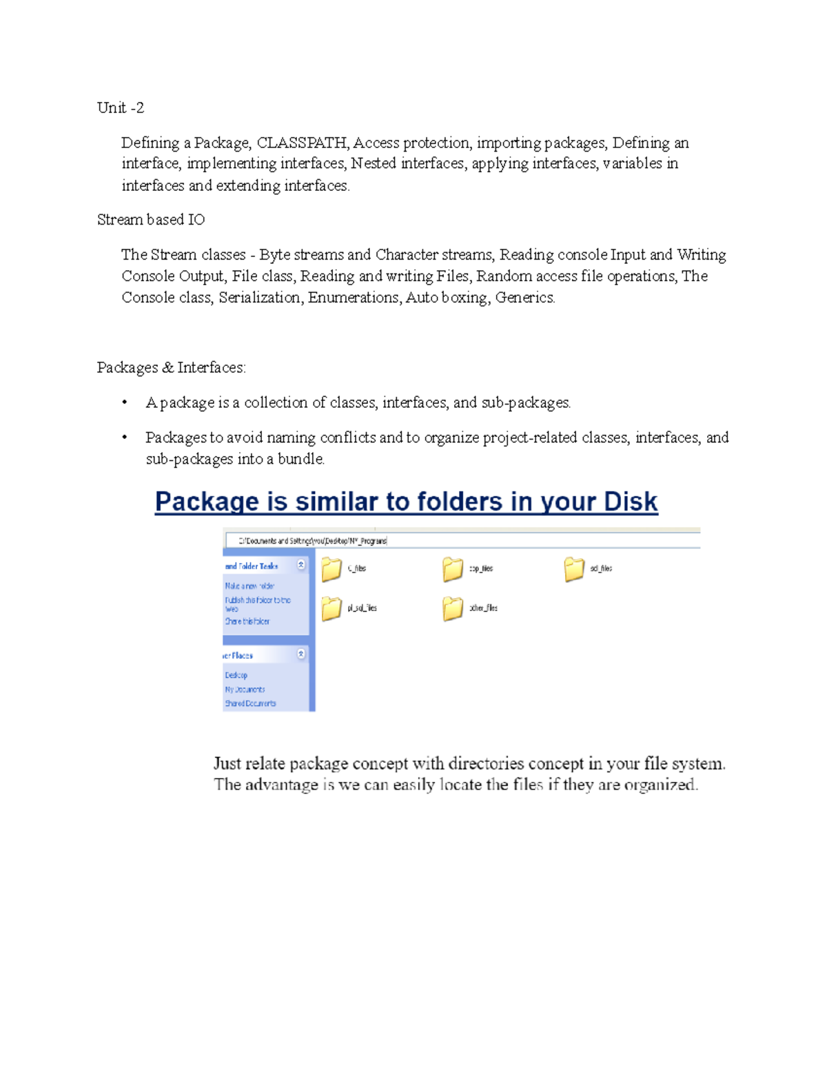 Unit2 - Nothing - Unit - Defining a Package, CLASSPATH, Access ...