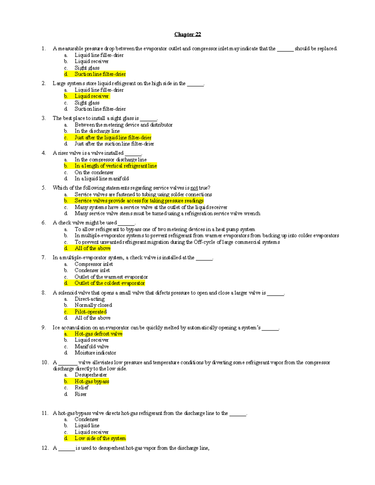 Modern Refrigeration&Air Chapter 22 Review - Chapter 22 A measurable ...