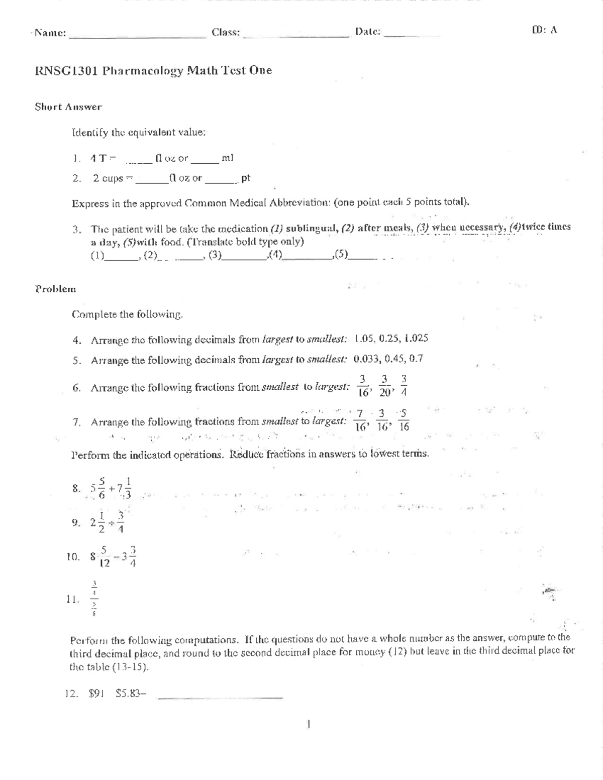 (Q) MATH Practice 1:2 - help with math needs - NUR 304 & 306 - Studocu