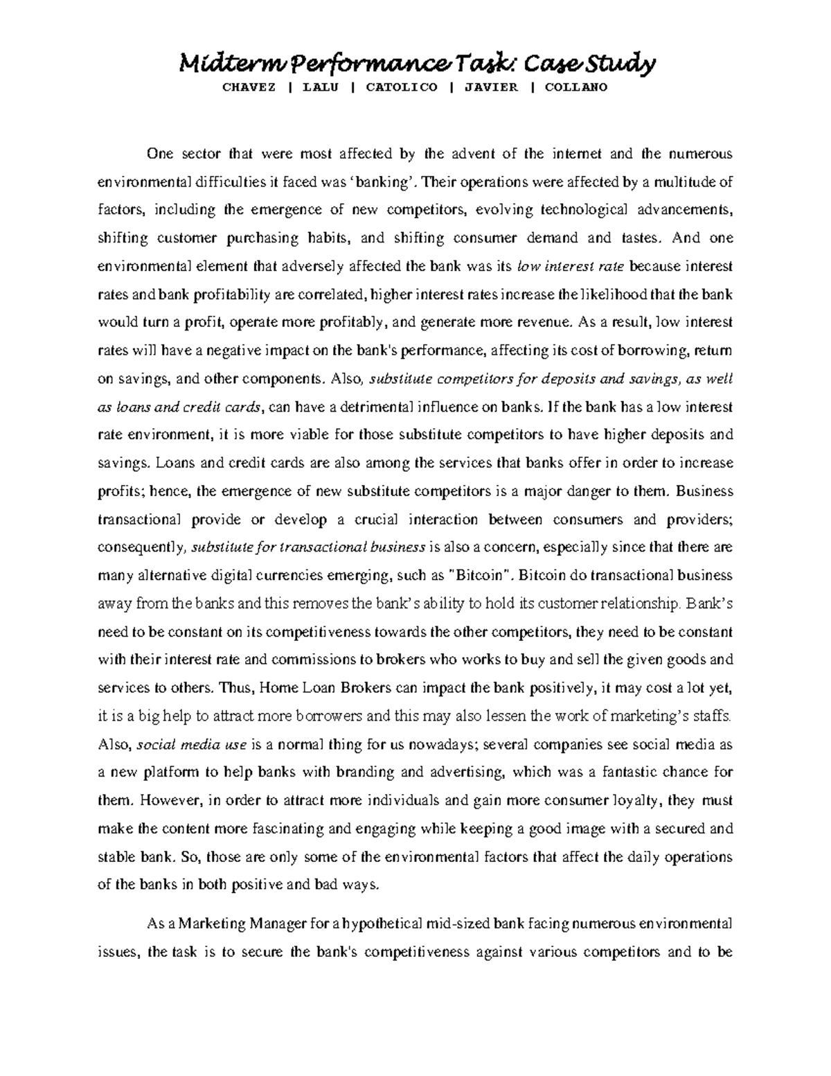 Midterm Pt Group 2 - Credit and Collection - Midterm Performance Task ...