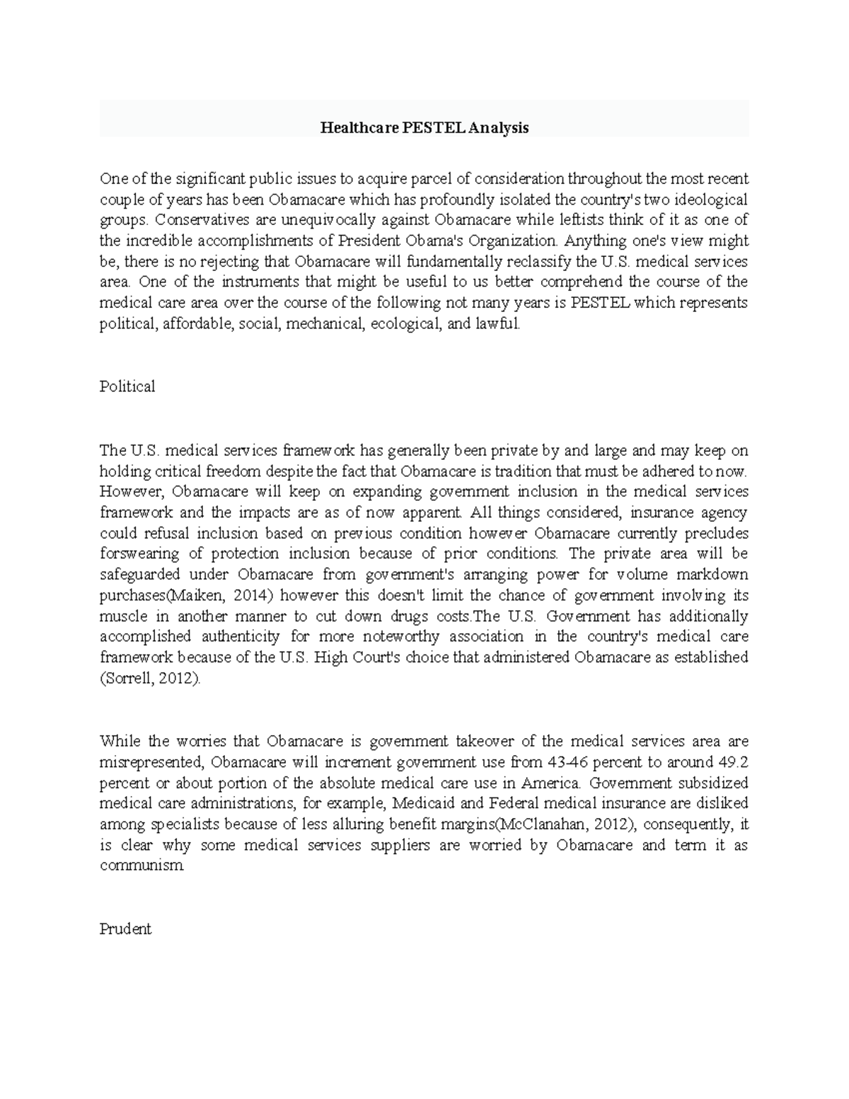 Healthcare Pestel Analysis - Healthcare PESTEL Analysis One of the ...