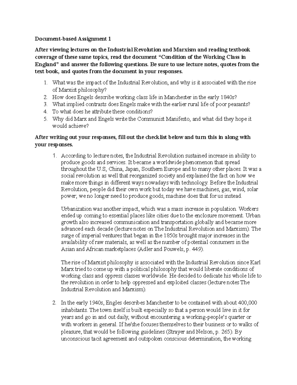 Directions for document-based assignment 1 - Document-based Assignment ...