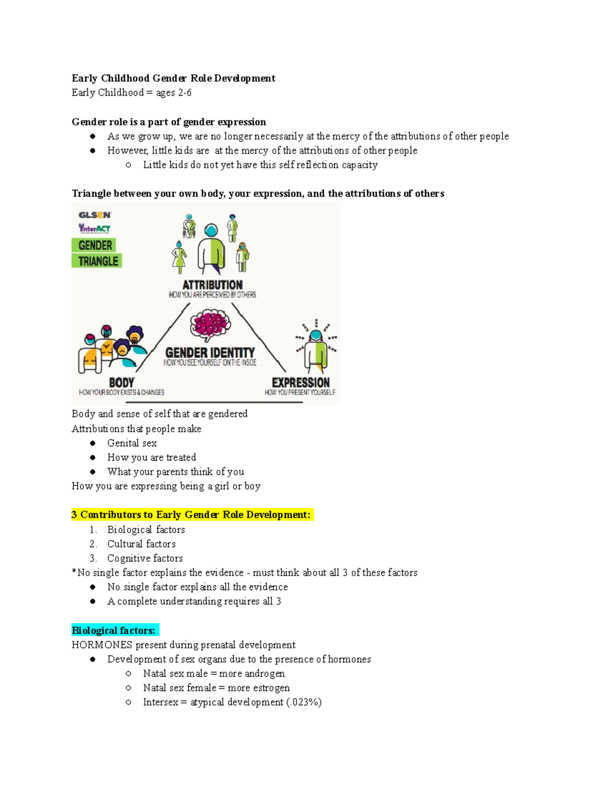 Lecture 3 Gender Role Development - Early Childhood Gender Role ...