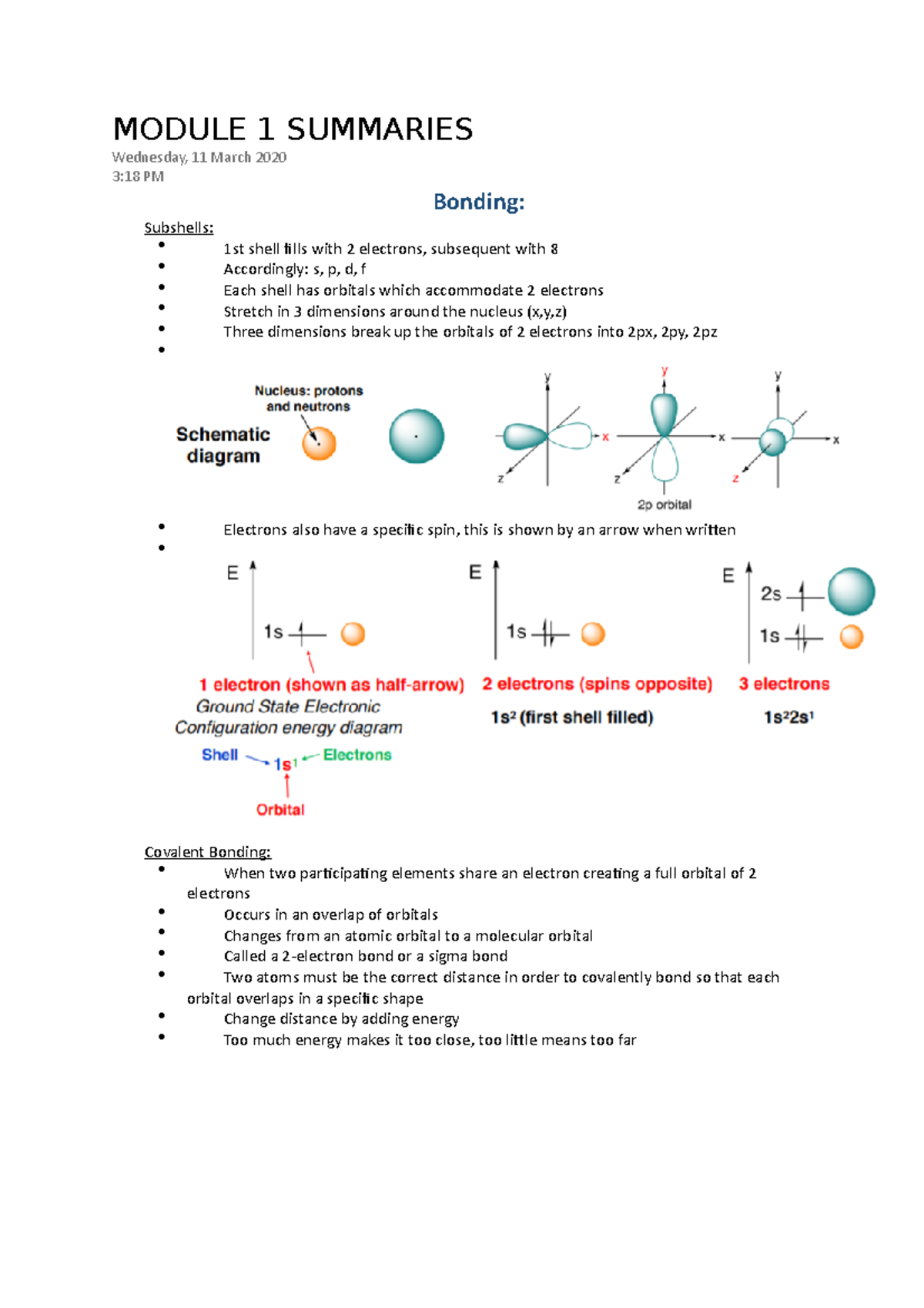 Module 1 Summaries - Lecture notes 1-6 - MODULE 1 SUMMARIES Wednesday ...