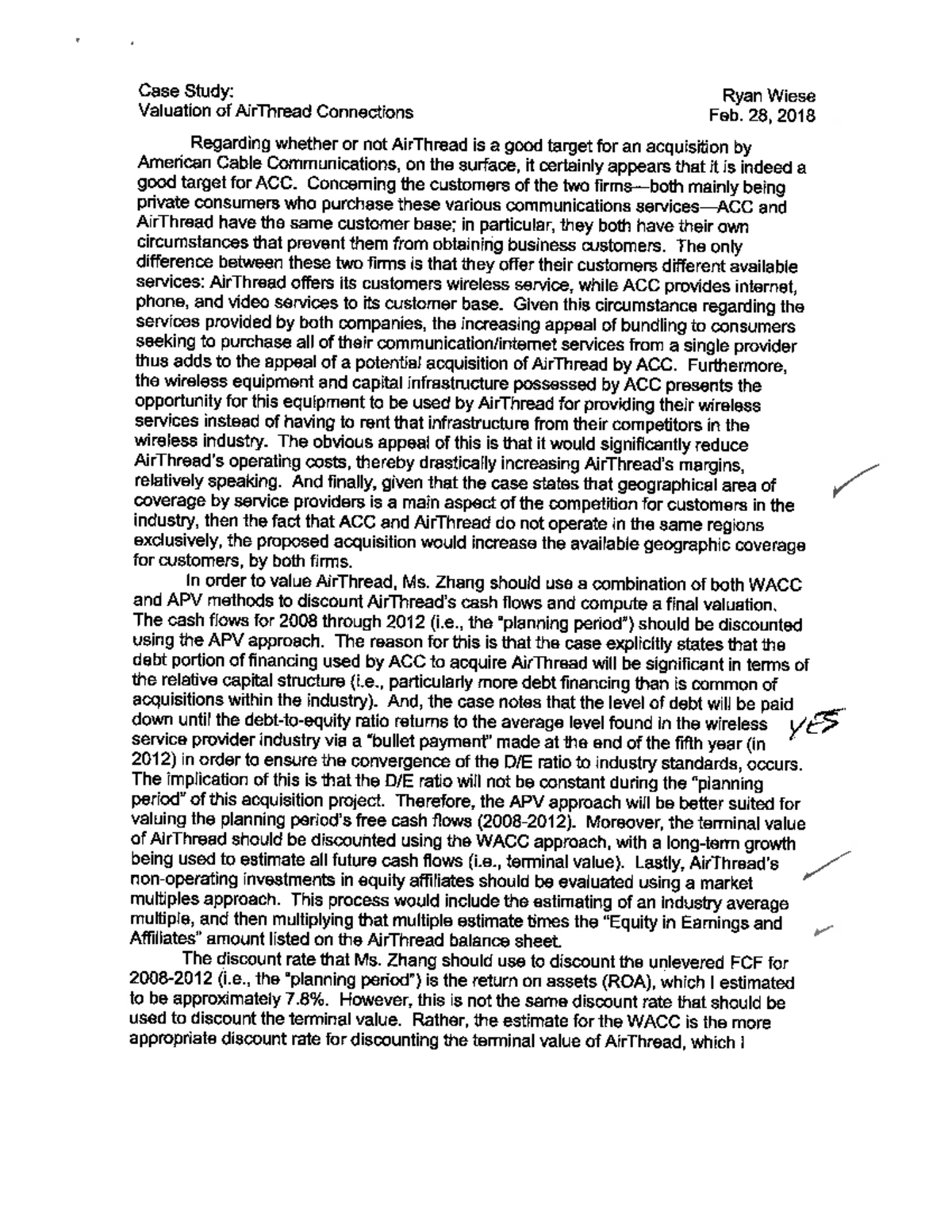 Gradeed Wk8 Air Thread - Grade: B+ - Case Study: Ryan Wiese Valuation ...