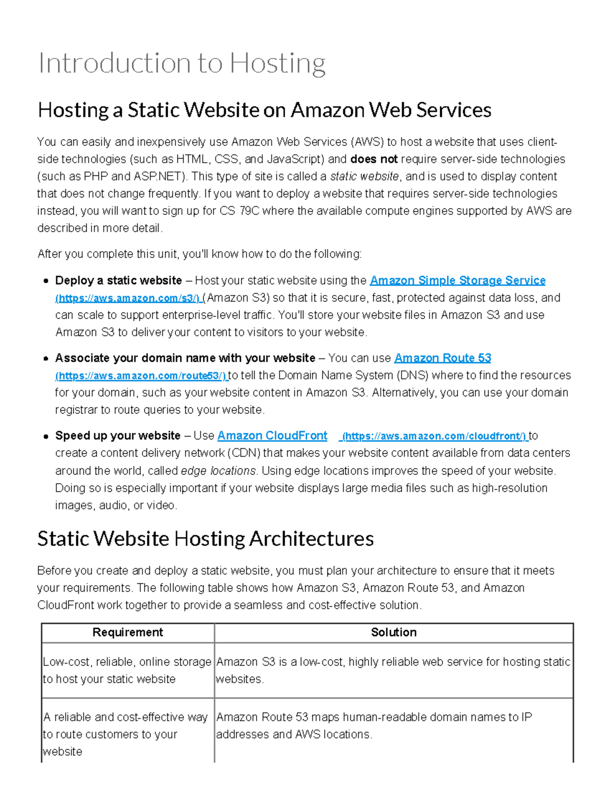 Lab1-AWSHosting-1 - Website hosting in AWS - Introduction to Hosting ...