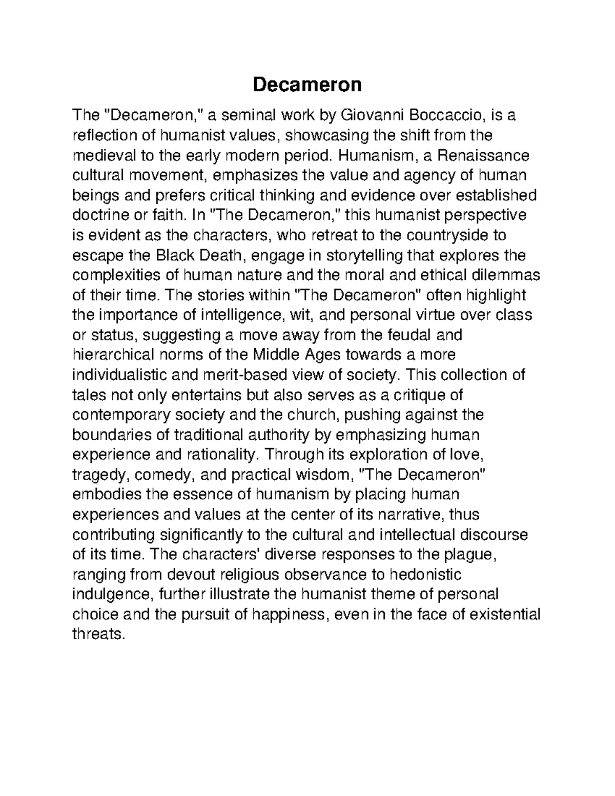 Decameron - Decameron The "Decameron," a seminal work by Giovanni ...