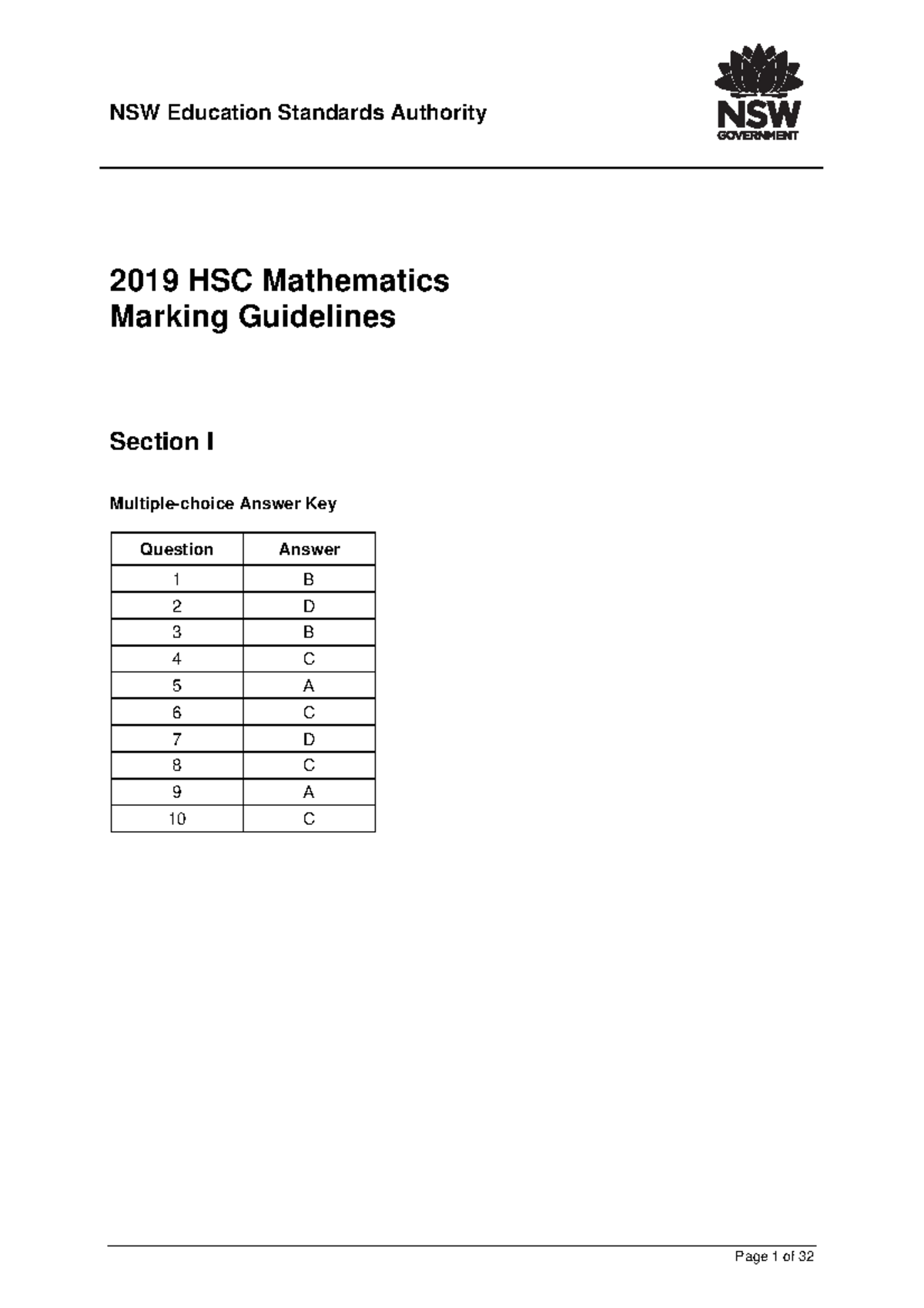 2019 hsc maths mg - HSC past papers and notes - NSW Education Standards ...