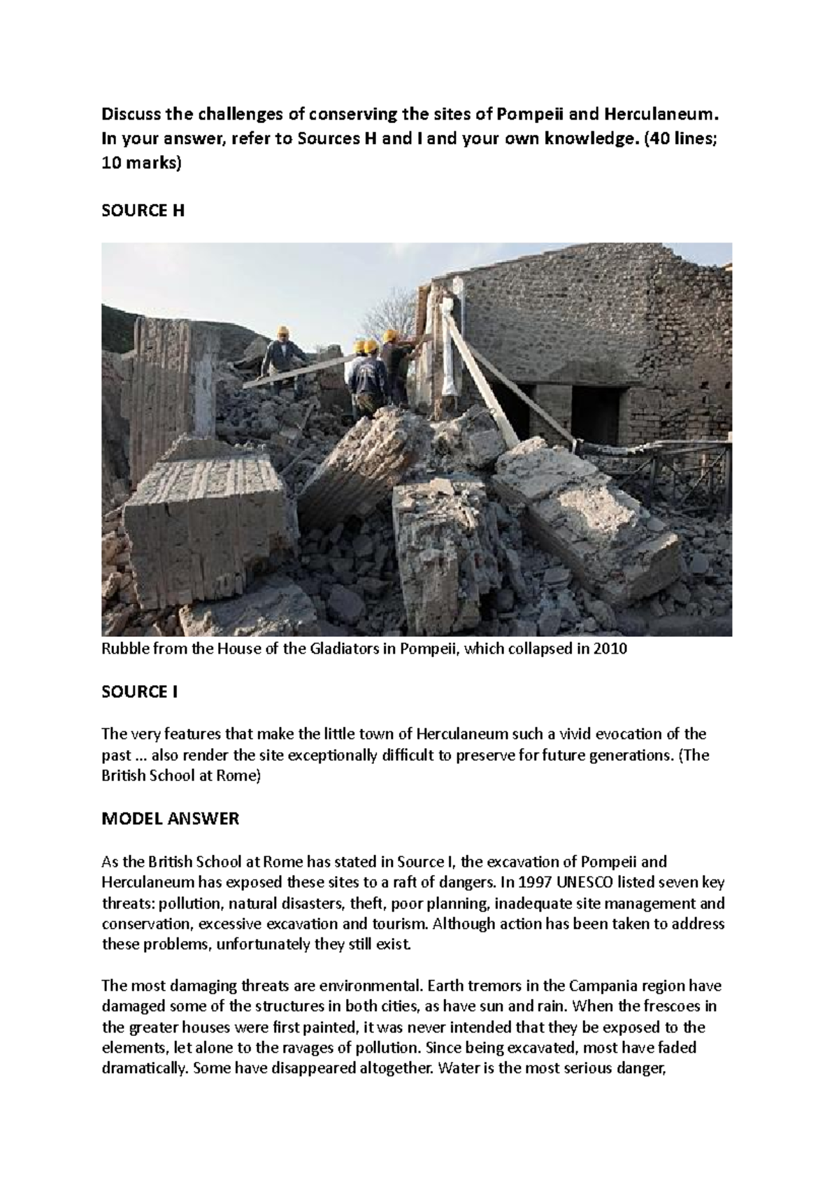 Conservation challenges - 2011 - model answer - Discuss the challenges ...