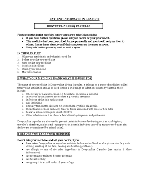 Doxycycline (Kent) - PIL essential info - 6. MORE INFORMATION What your ...